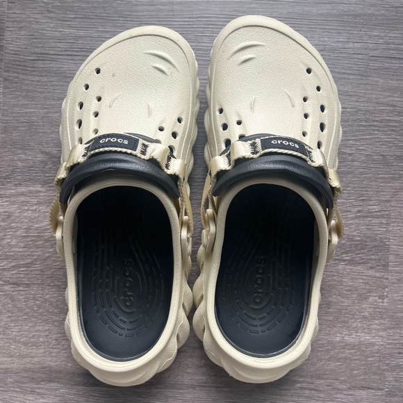 CROCS | Shoes | Crocs Cream And Black Clogs | Poshmark